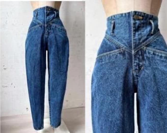 Vintage 80’s Rio Stephen Mardon Denim High Waist Barrel Leg Tapered ...