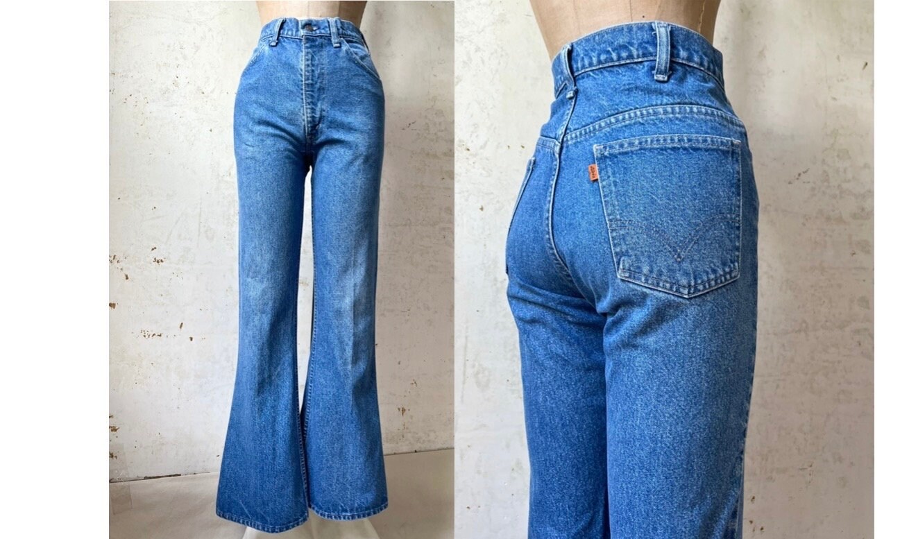 Vintage 70's Levi's 646 Orange Tab Faded Denim 12” Bell Vintage 70's Levi's 646 Orange Tab Faded Denim 12” Bell