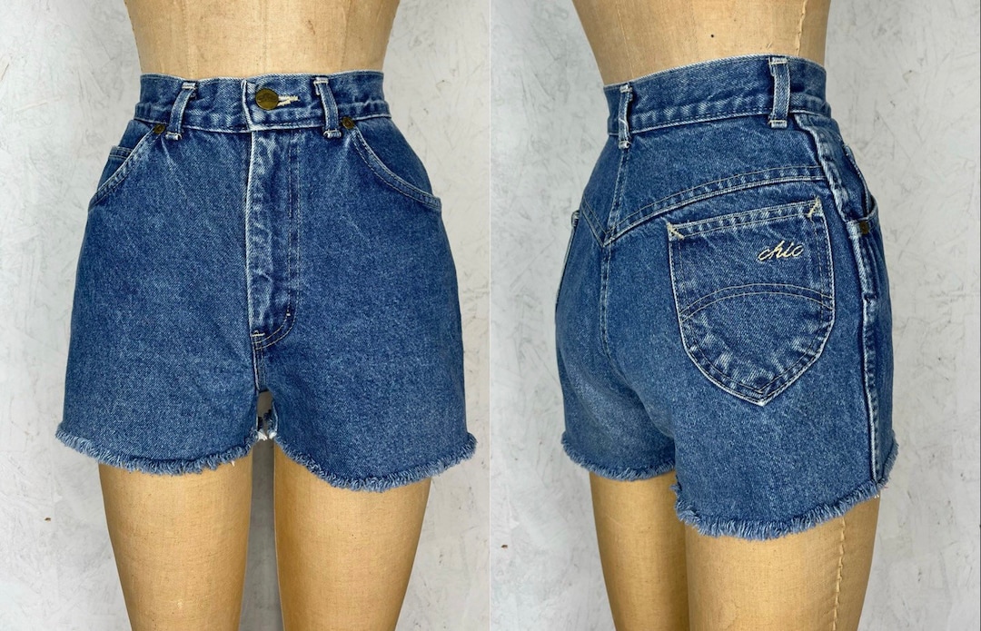 Vintage 80s Chic Jeans Shorts Denim Jorts Thrashed Sz 29 Waist Md Made ...