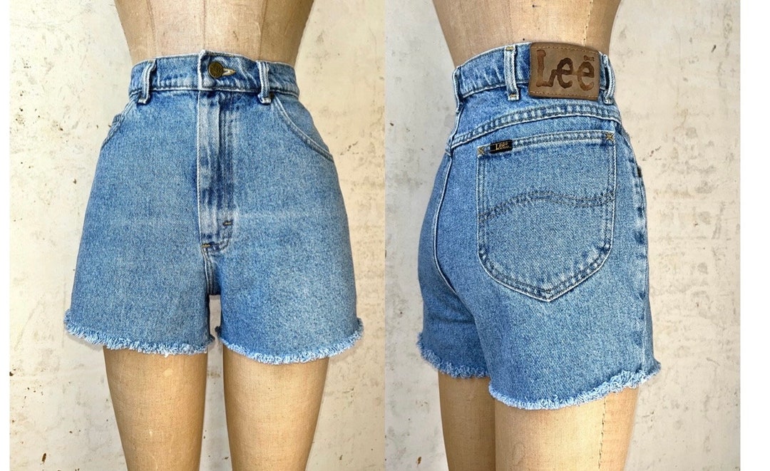 Vintage Lee Riders 80s Jean Shorts Light Denim Cut off Jorts Sz 32 ...