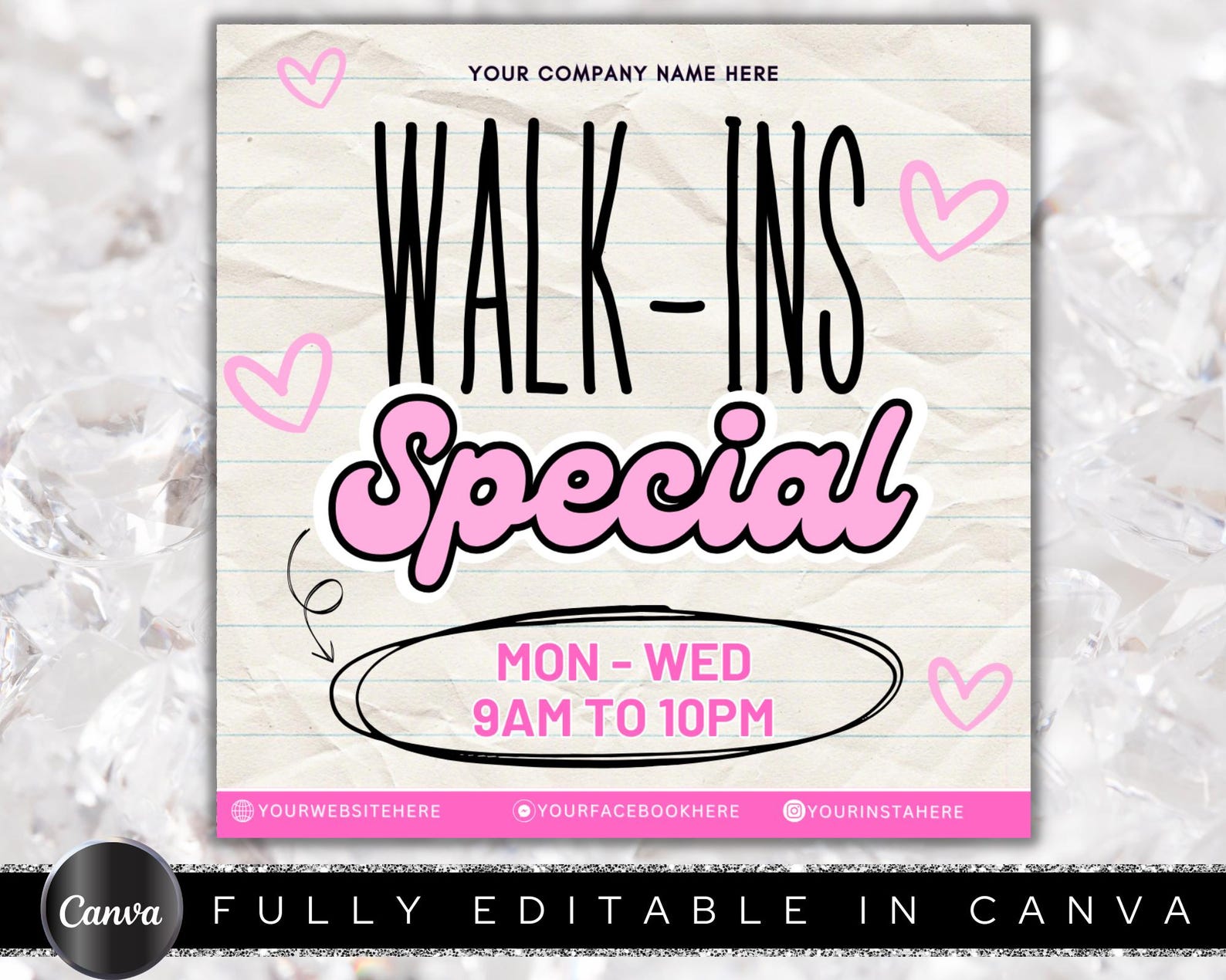 Walk Ins Flyer, Walk in Welcome Flyer Walk in Wednesday, Hair Booking ...