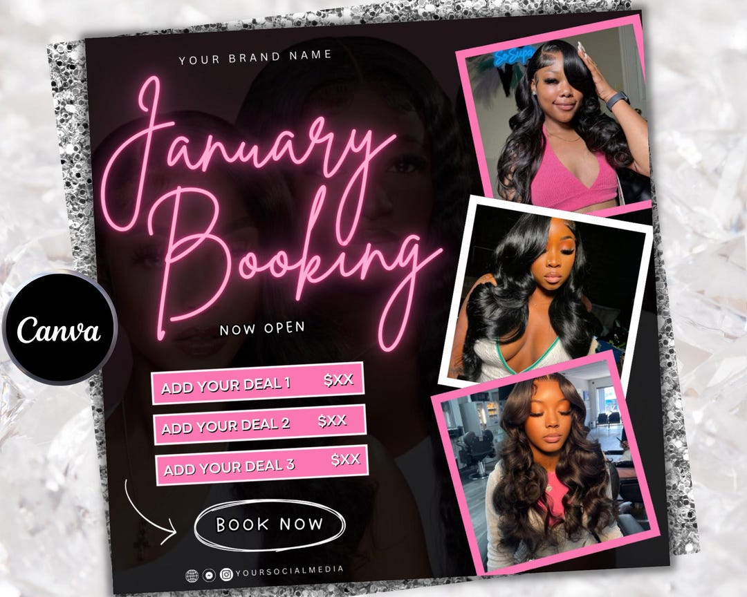 January Booking Flyer, January Books Open, Now Booking January, January ...
