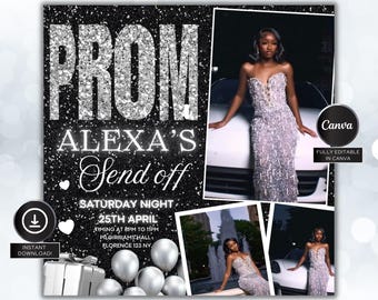Red Prom Send off Flyer, DIY Prom Flyer, Prom Canva Template, Prom Send ...