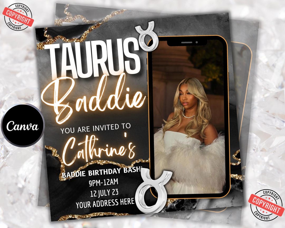 Taurus Baddie Birthday Flyer, Taurus Bash Flyer,birthday Flyer,birthday ...