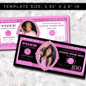 Editable Homecoming Campaign Money, Prom Queen, Money Template for ...