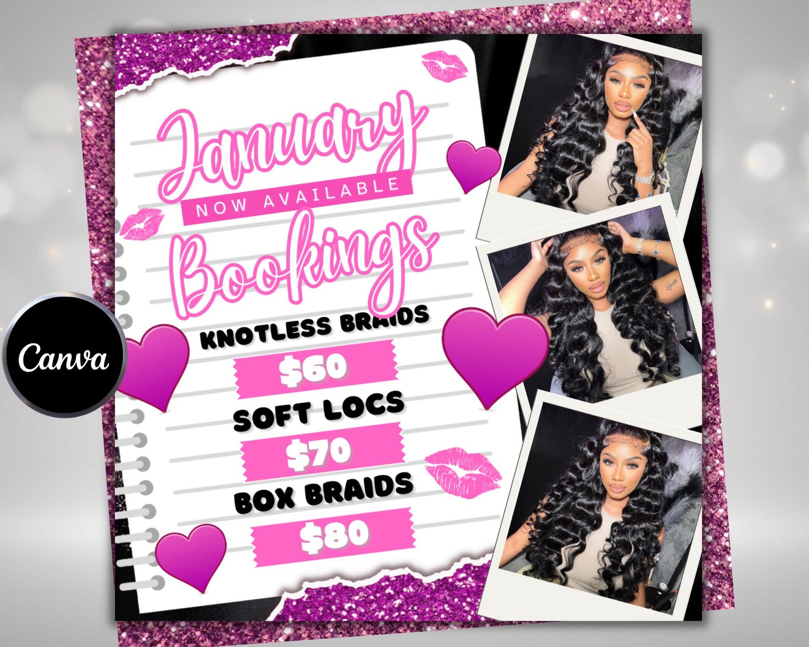 January Booking Flyer, January Books Open, Now Booking January, January ...