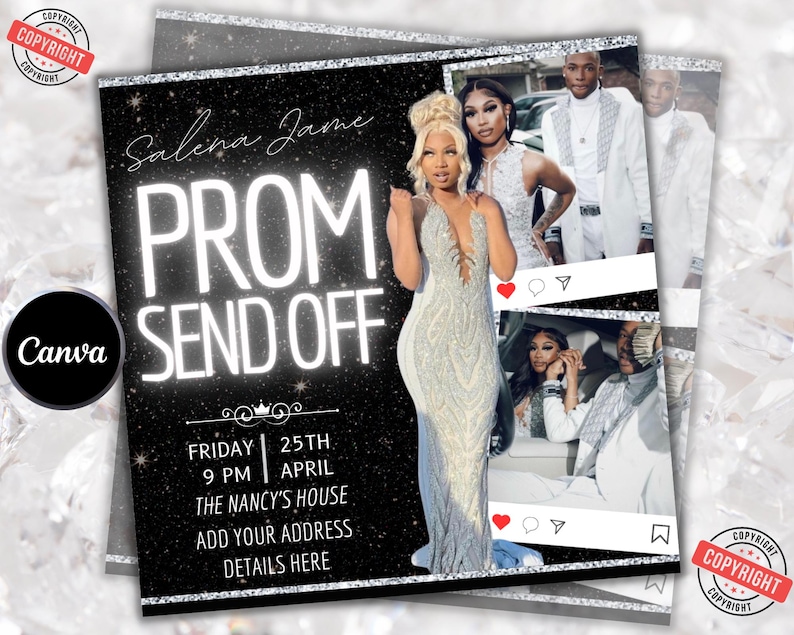 Prom Invitation, Prom Send off Flyer, Prom Invitation Flyer, Prom Flyer ...