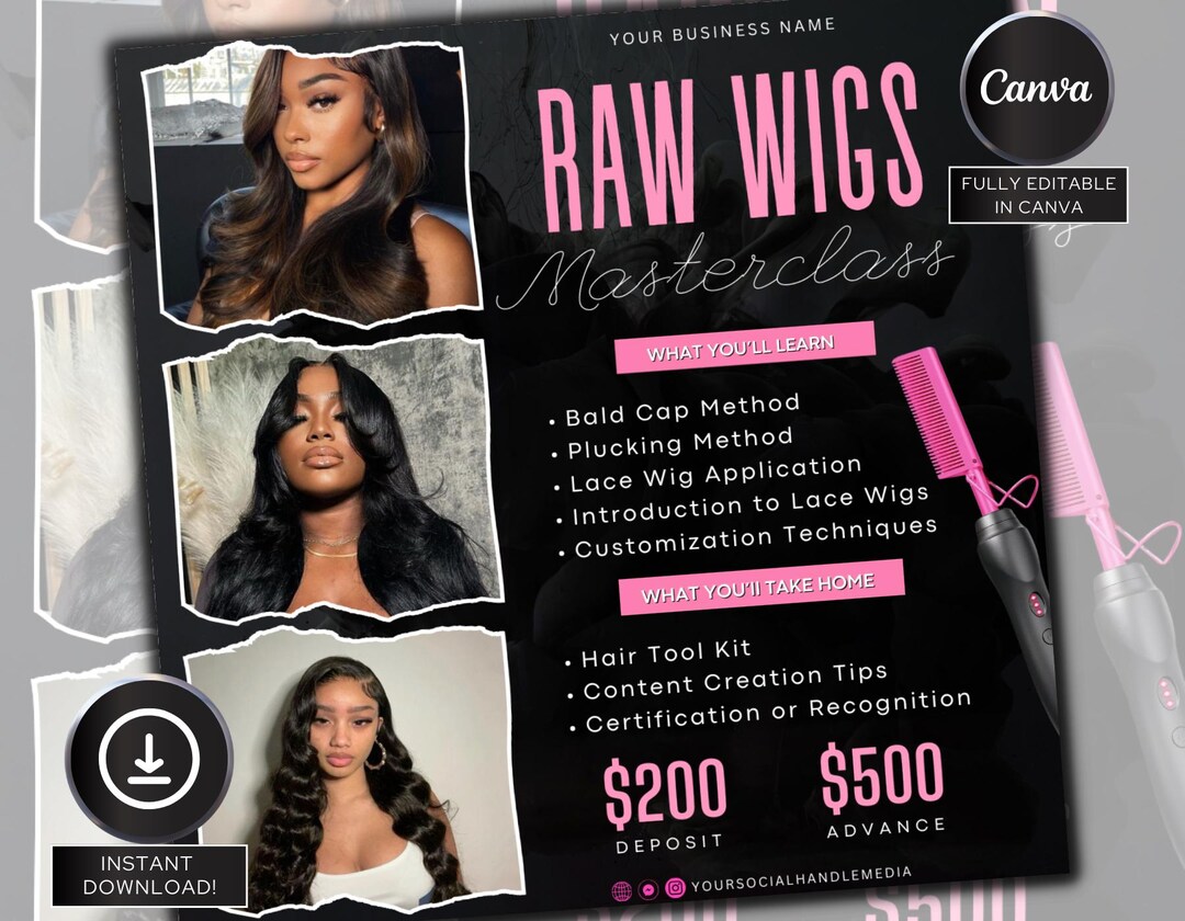 Hair Class Flyer, Lace Class Flyer, Masterclass Flyer, Lash Class Flyer ...