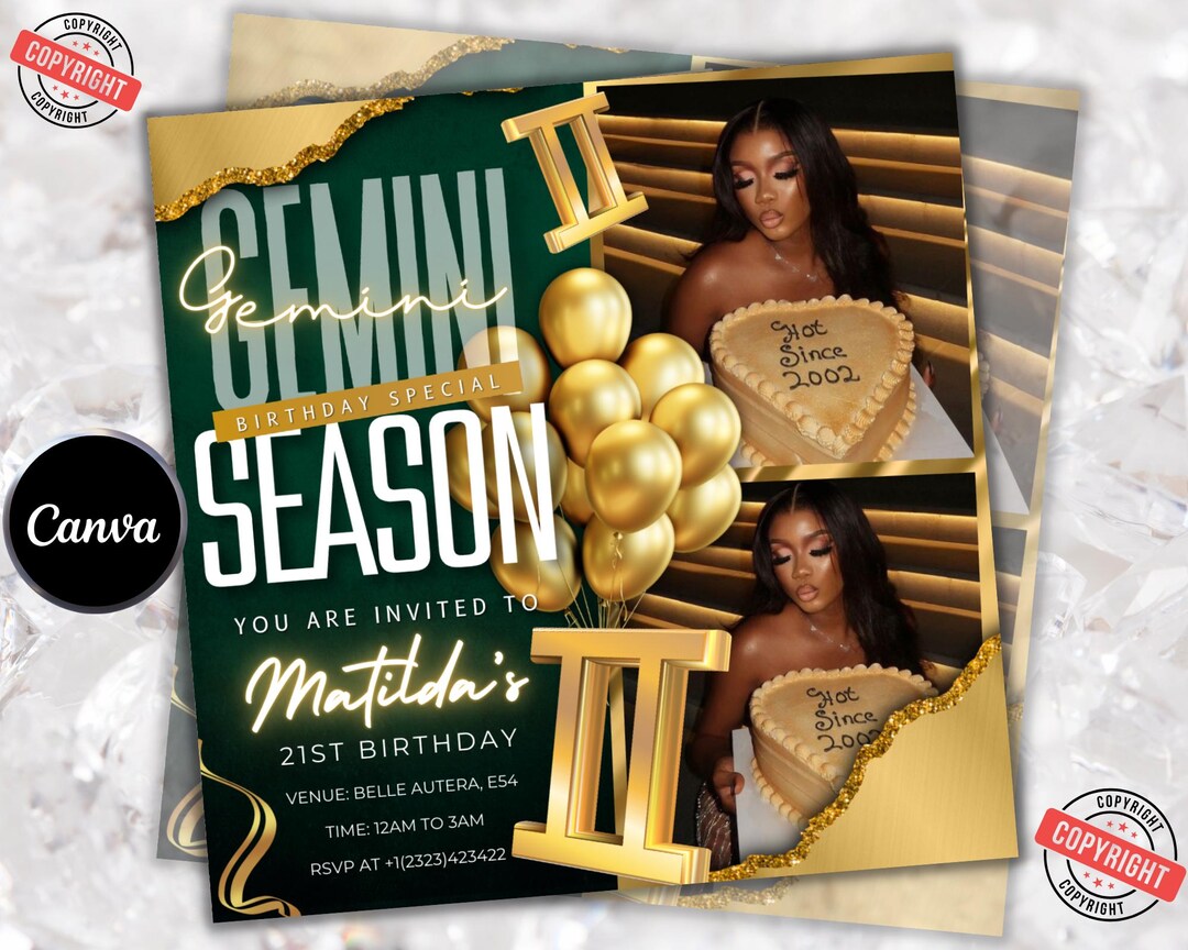 Gemini Szn Birthday Flyer, Gemini Bash Flyer,birthday Flyer,birthday ...