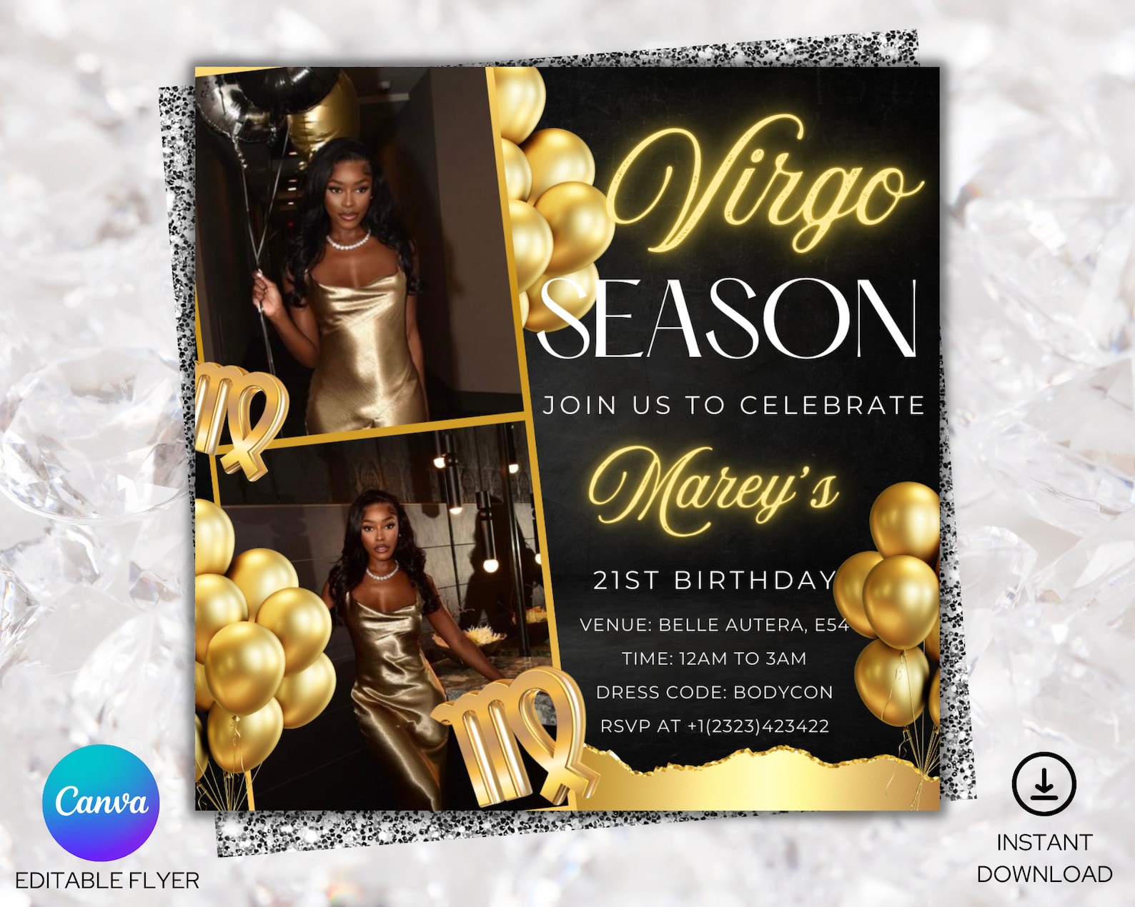 Virgo Birthday Flyer, Virgo Bash Flyer, Birthday Flyer, Birthday Girl ...