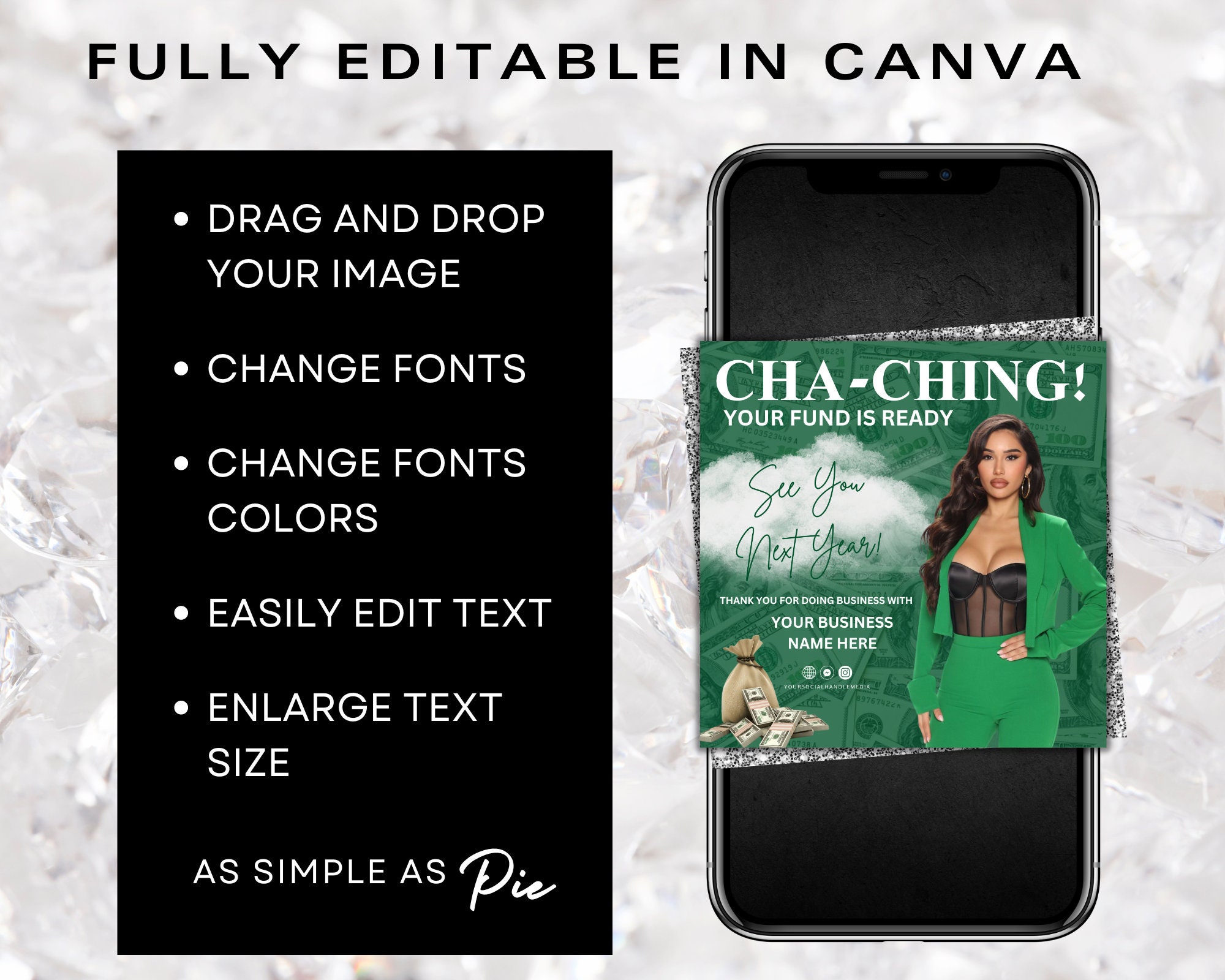 Cha-ching Your Refund is Ready Tax Bundle, Books Now Template, Editable ...