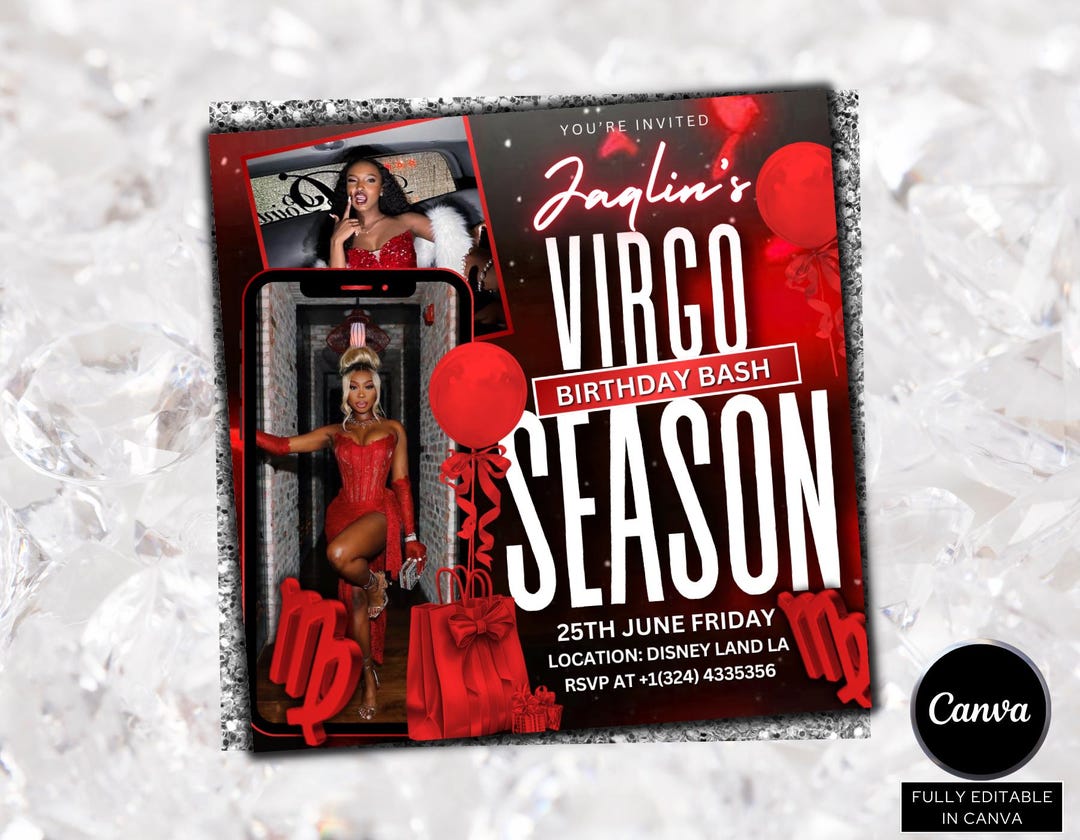 Virgo Birthday Flyer, Virgo Bash Flyer, Birthday Flyer, Birthday Girl ...