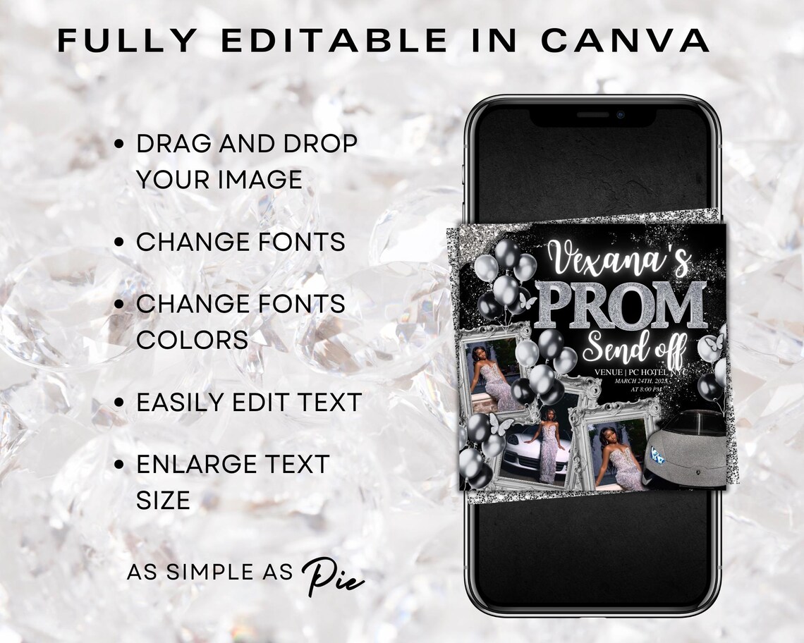 Prom Send off Flyer, DIY Prom Flyer, Prom Canva Template, Prom Send Off ...