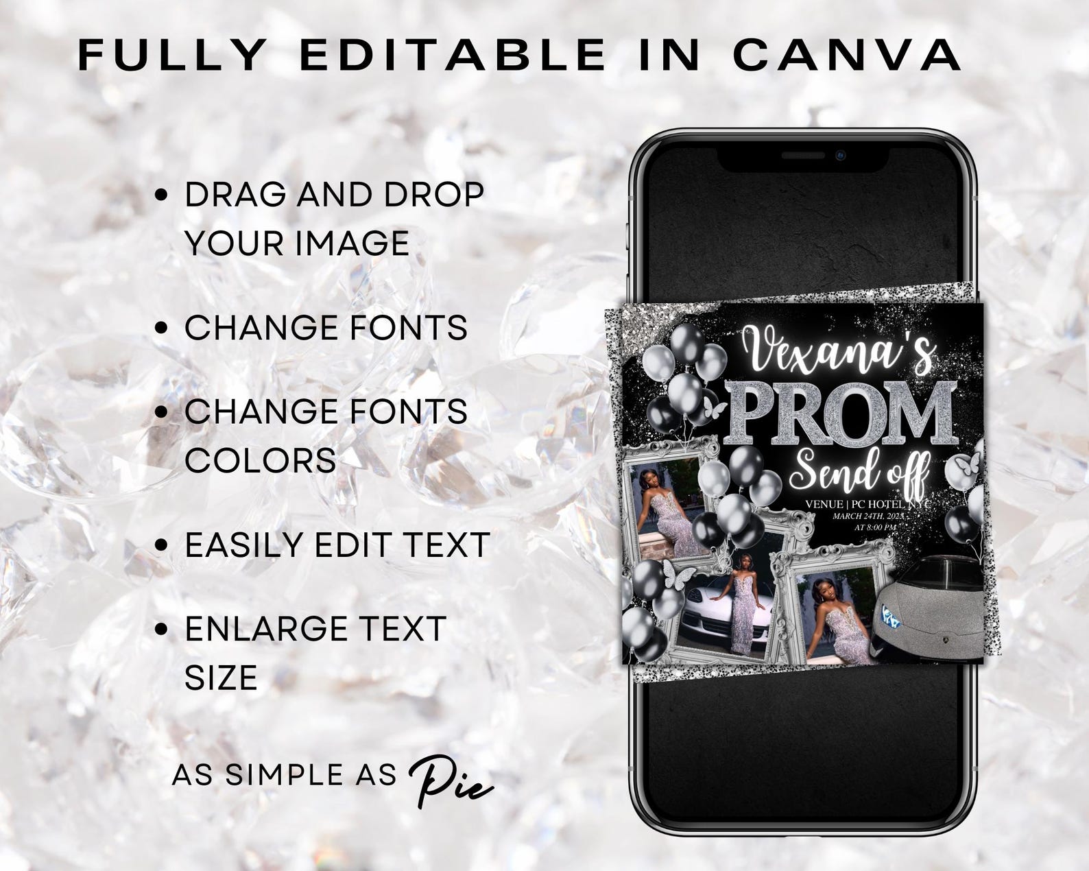 Prom Send off Flyer, DIY Prom Flyer, Prom Canva Template, Prom Send Off ...