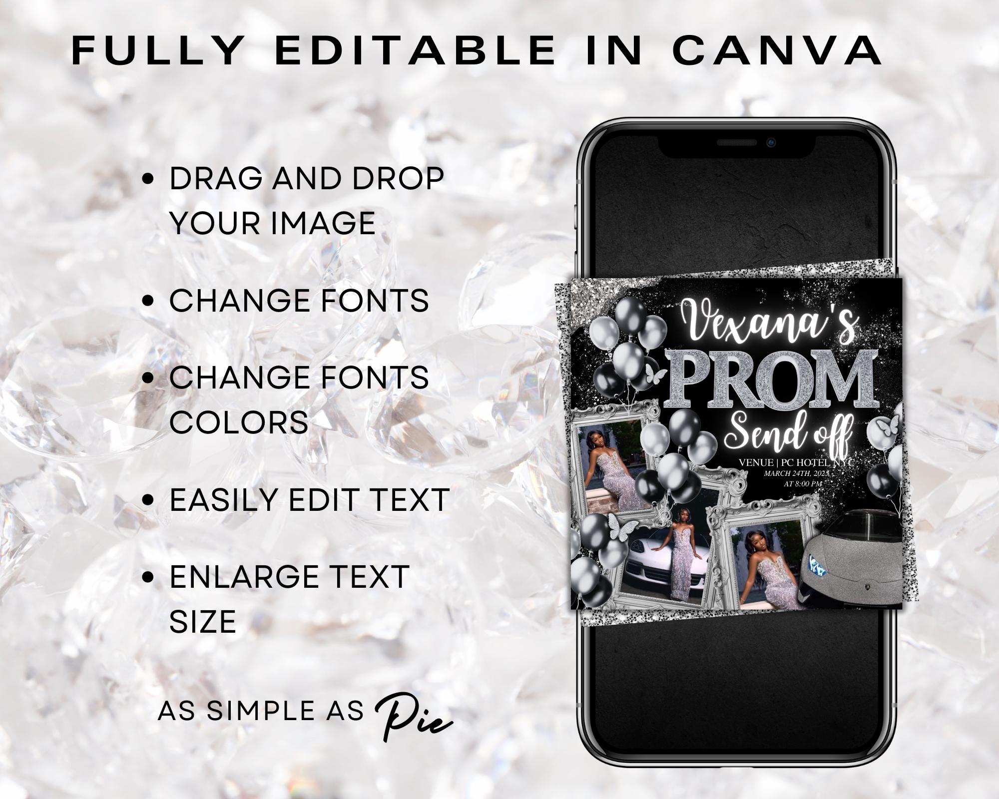 Prom Send off Flyer, DIY Prom Flyer, Prom Canva Template, Prom Send Off ...