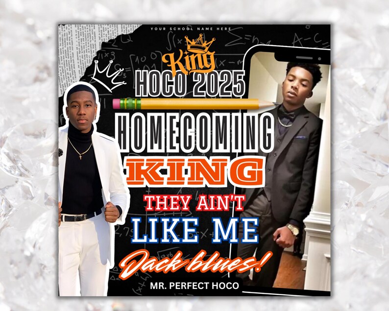 Homecoming King Poster Fyer,prom Send off Flyer, DIY Prom Flyer, Canva ...