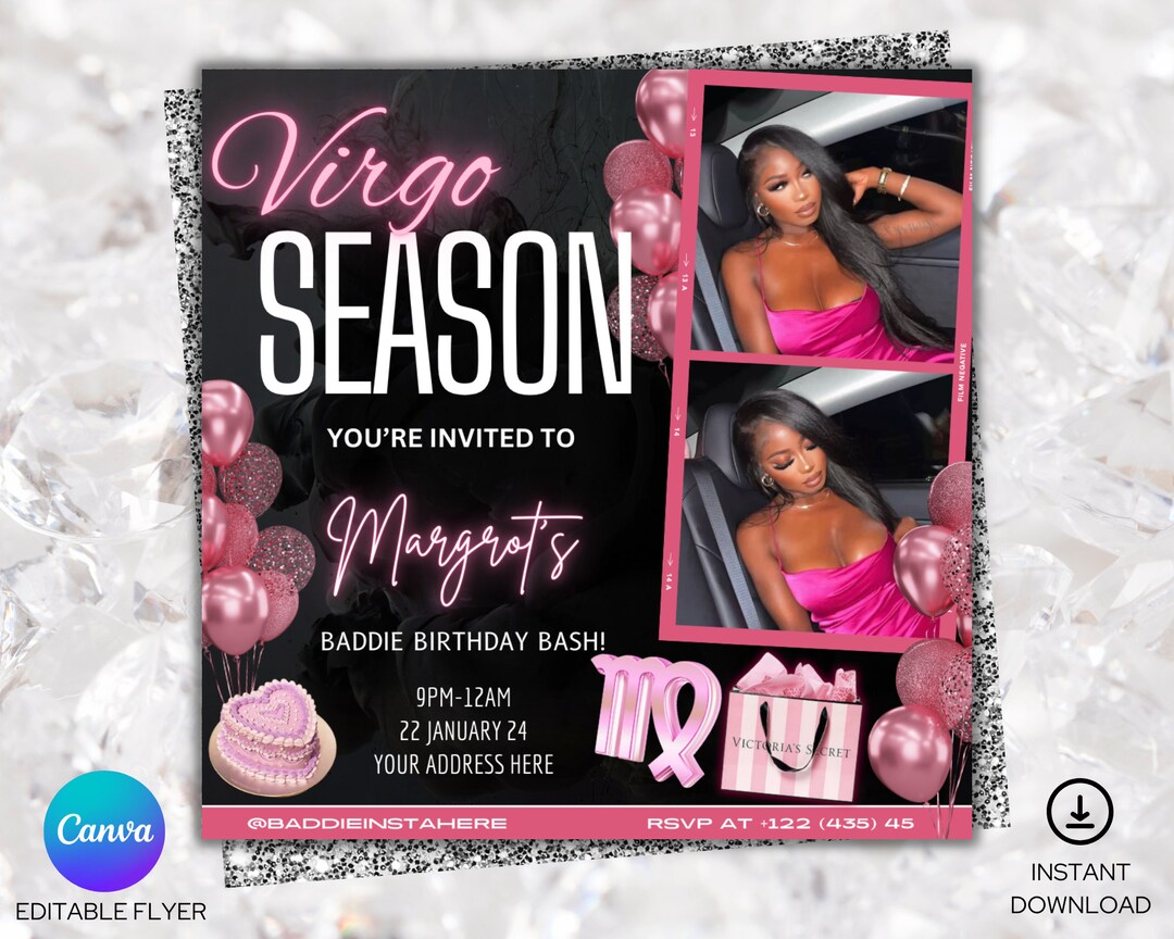 Virgo Birthday Flyer, Virgo Bash Flyer, Birthday Flyer, Birthday Girl ...