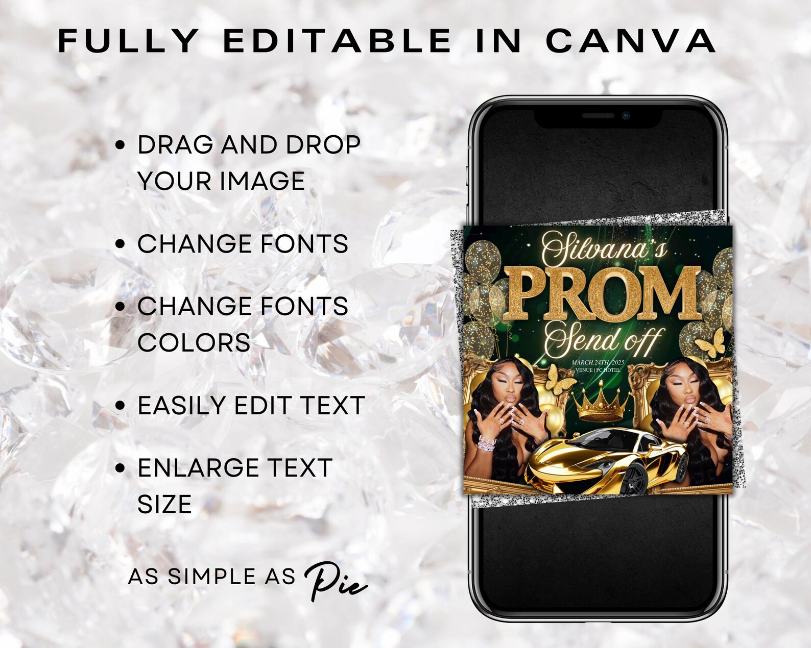 Prom Send off Flyer, DIY Prom Flyer, Prom Canva Template, Prom Send Off ...