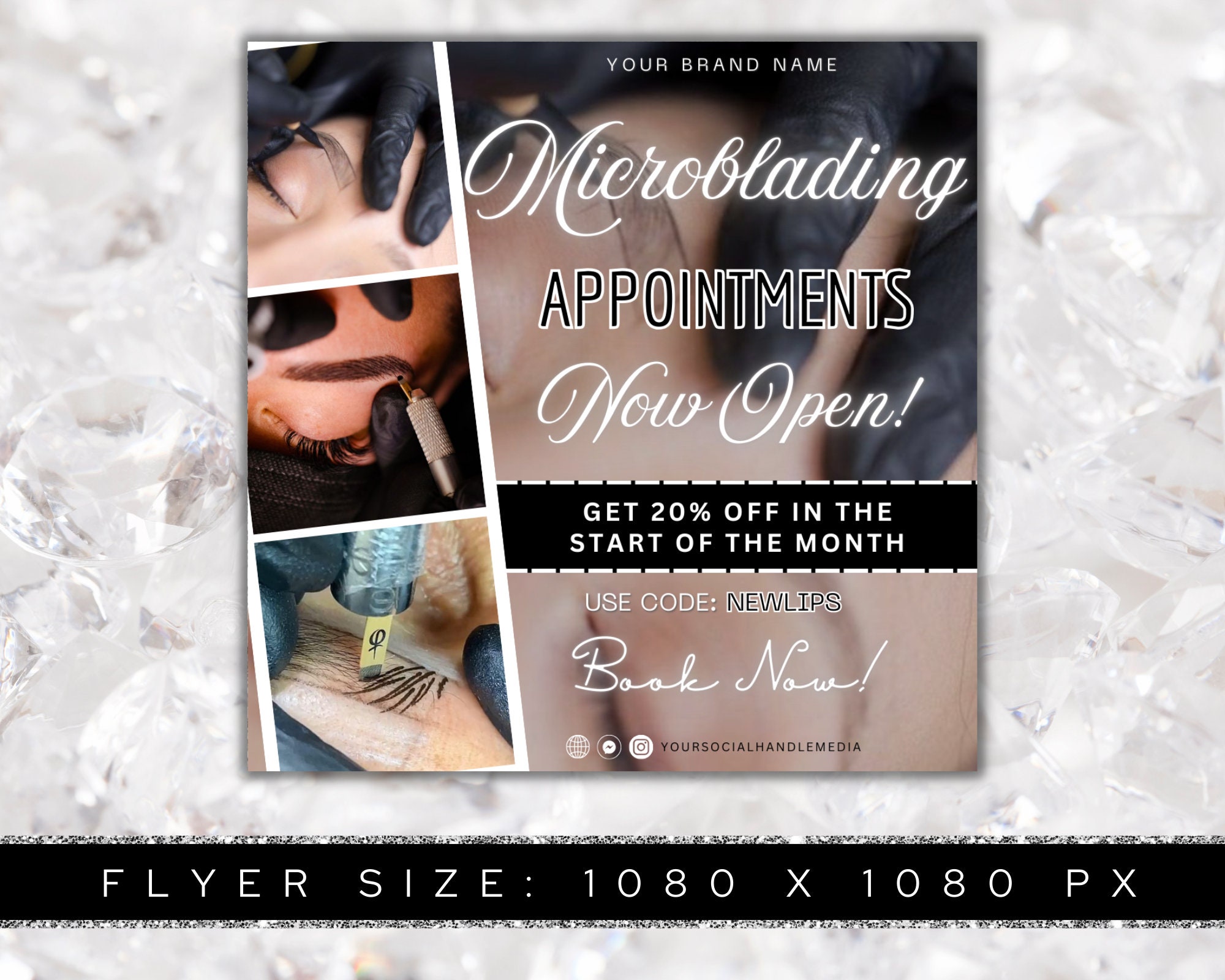 Microblading Flyer, Editable Template, Canva Editable - Etsy
