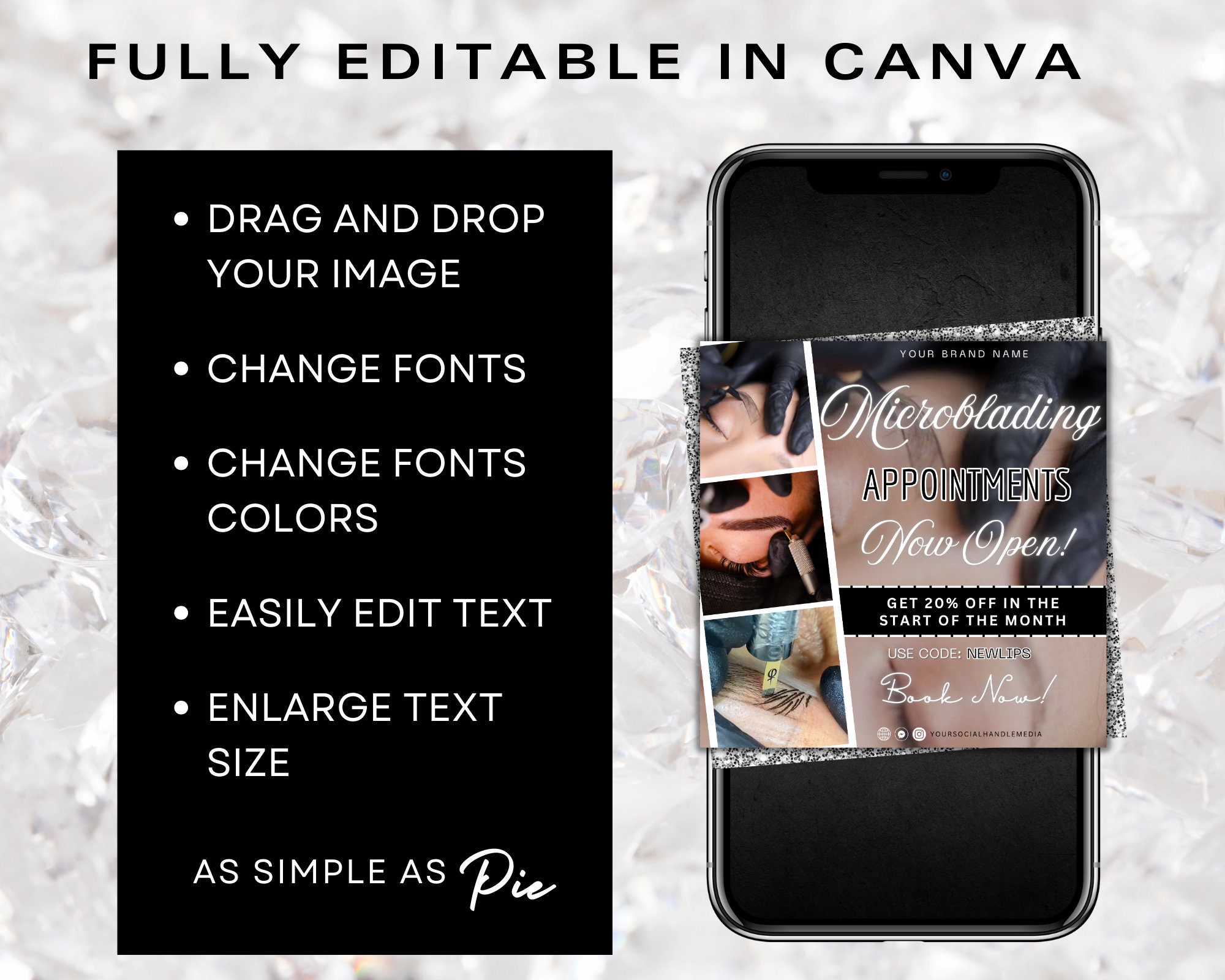 Microblading Flyer, Editable Template, Canva Editable - Etsy