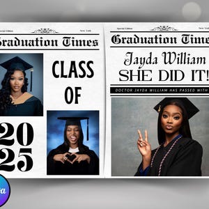 Graduation Newspaper Canva Template,graduation Newspaper Template ...