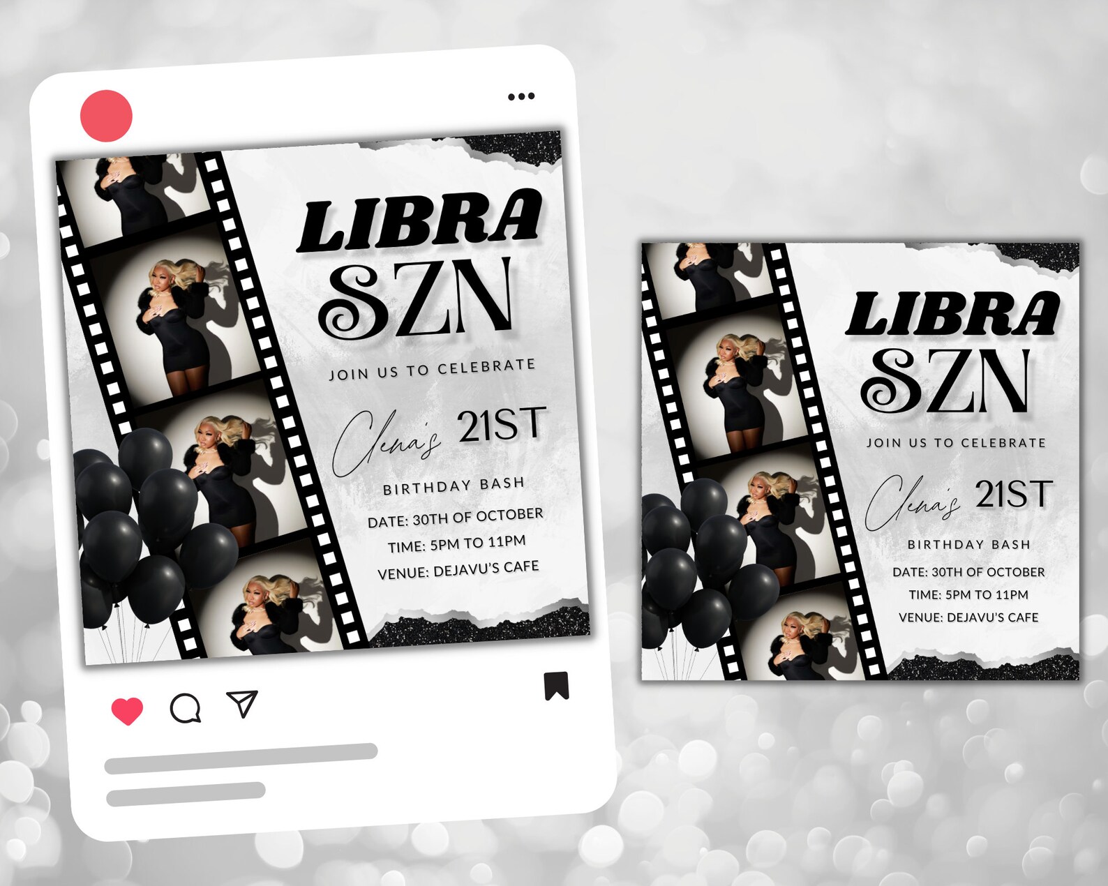 Libra Birthday Flyer, Libra Bash Flyer, Birthday Flyer, Birthday Girl ...