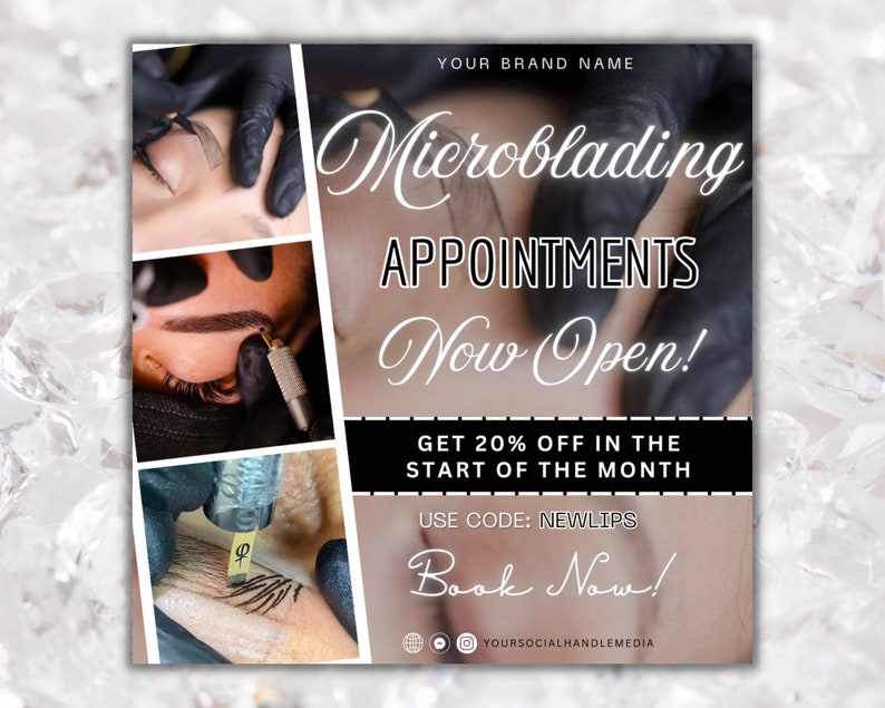 Microblading Flyer, Editable Template, Canva Editable - Etsy
