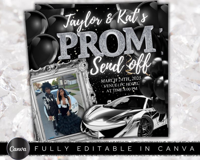 Prom Send off Flyer, DIY Prom Flyer, Prom Canva Template, Prom Send Off ...