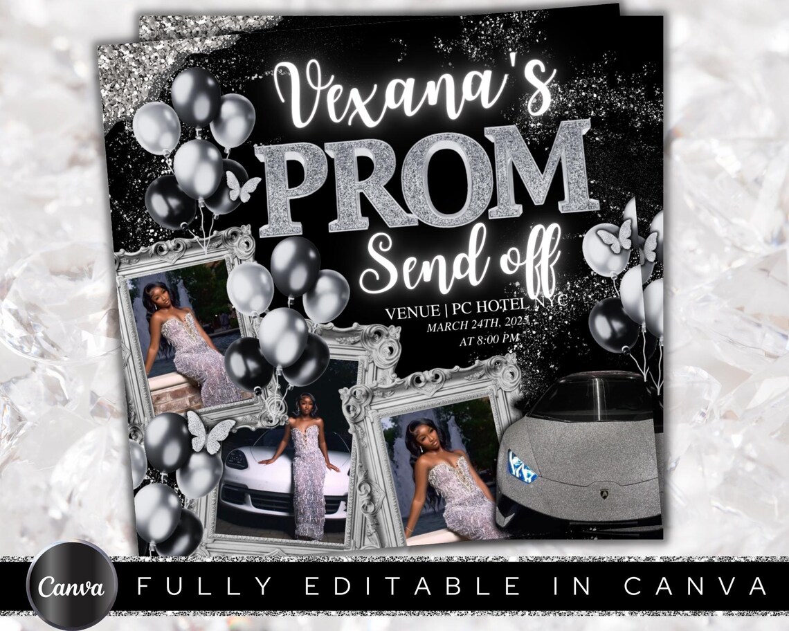 Prom Send off Flyer, DIY Prom Flyer, Prom Canva Template, Prom Send Off ...