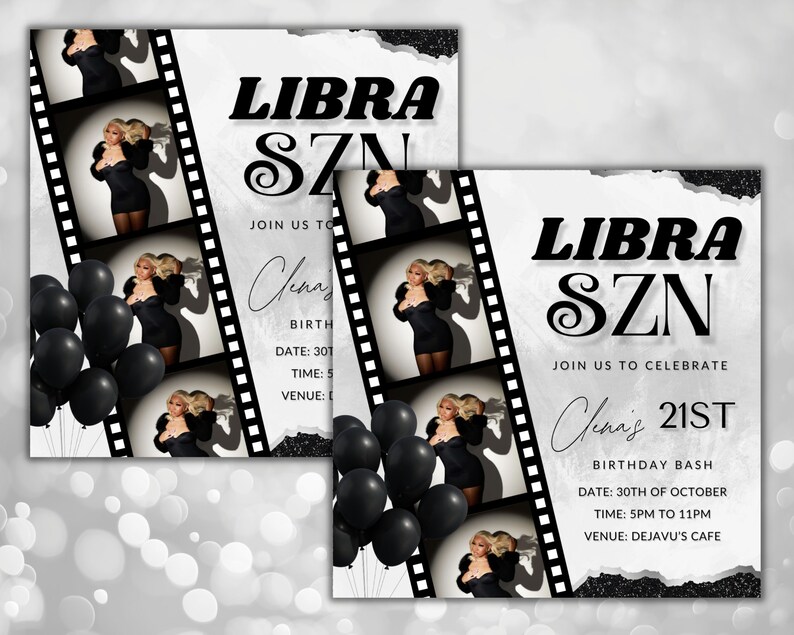 Libra Birthday Flyer, Libra Bash Flyer, Birthday Flyer, Birthday Girl ...