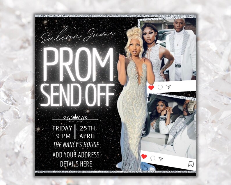 Prom Invitation, Prom Send off Flyer, Prom Invitation Flyer, Prom Flyer ...