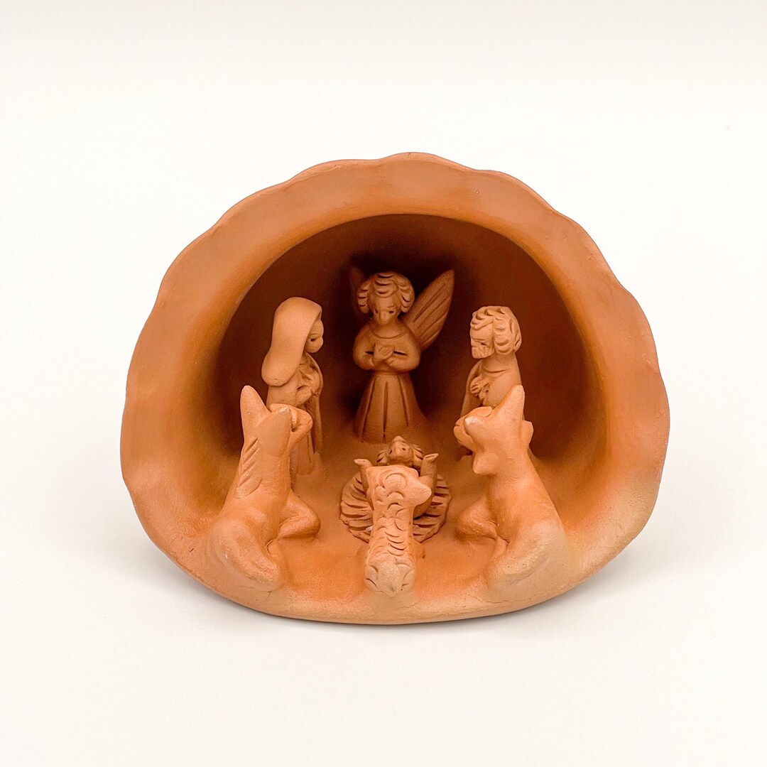 Handmade Guatemalan Folk Art Terracotta Nativity Scene – Rustic Clay ...