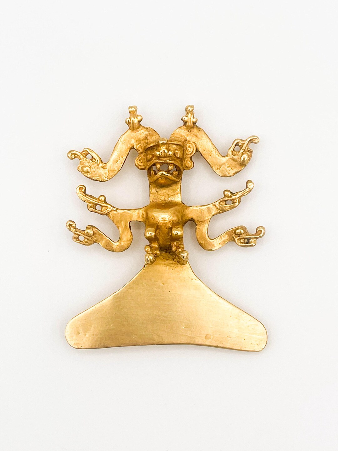 Vintage Alva Museum Replicas Brooch – Pre-columbian Shaman Design, Gold ...