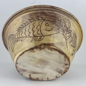 Hand-painted Studio Pottery Bowl With Fish Motif Rustic Decor - Etsy