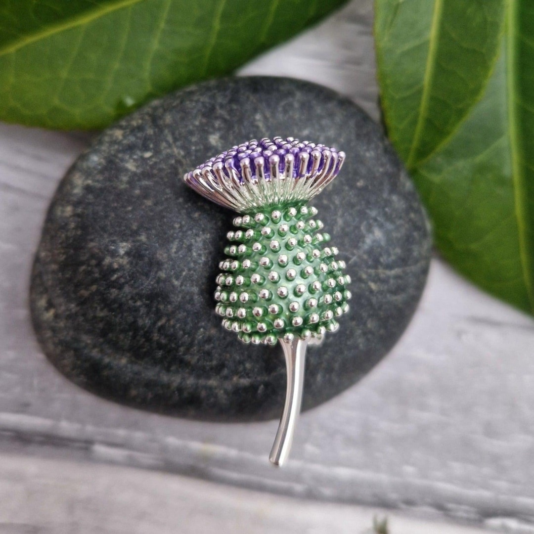 Scottish Thistle Brooch - Hand Painted Finish. National Flower of ...