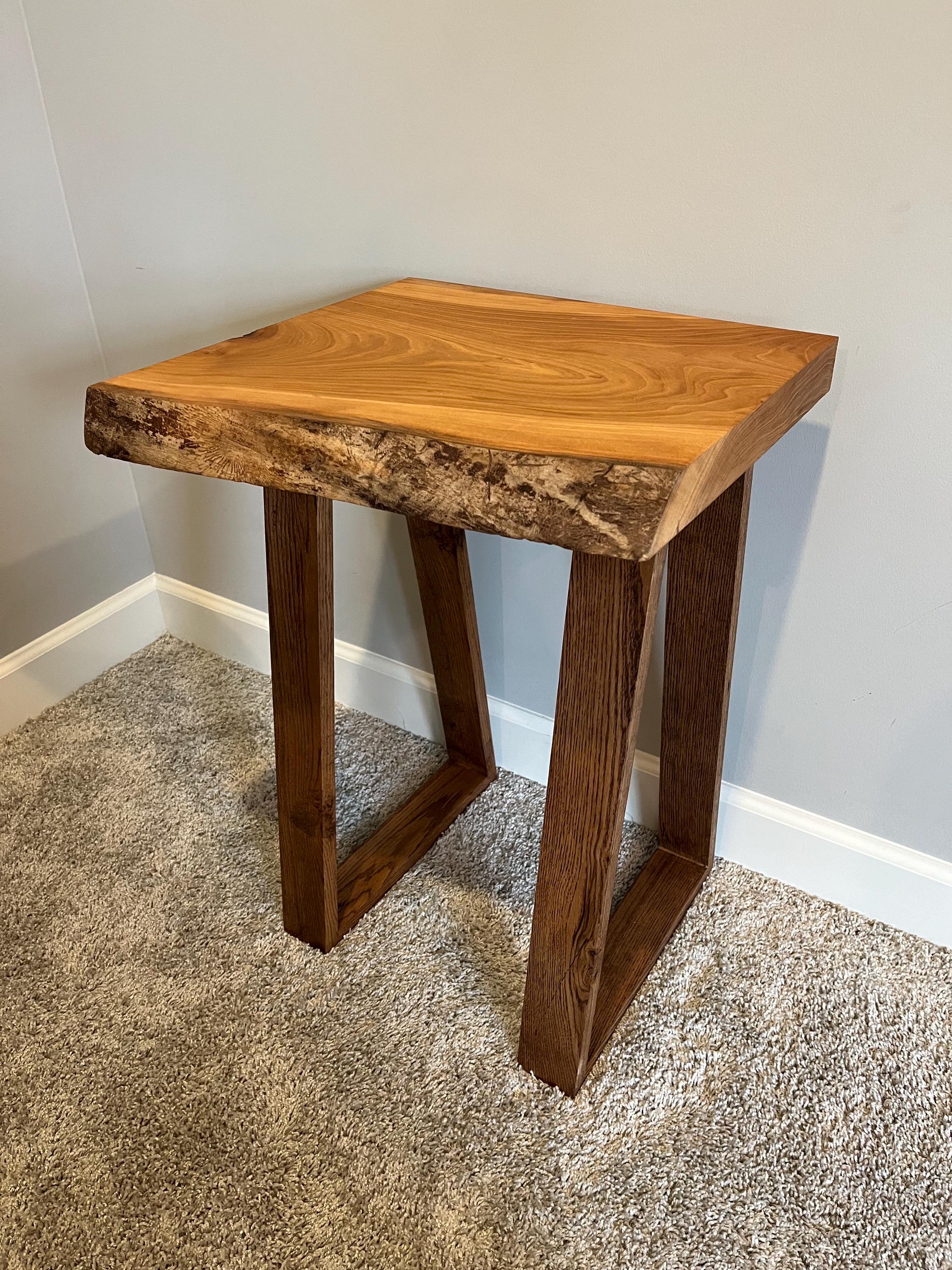 End Table - Live Edge Elm and Oak - Etsy