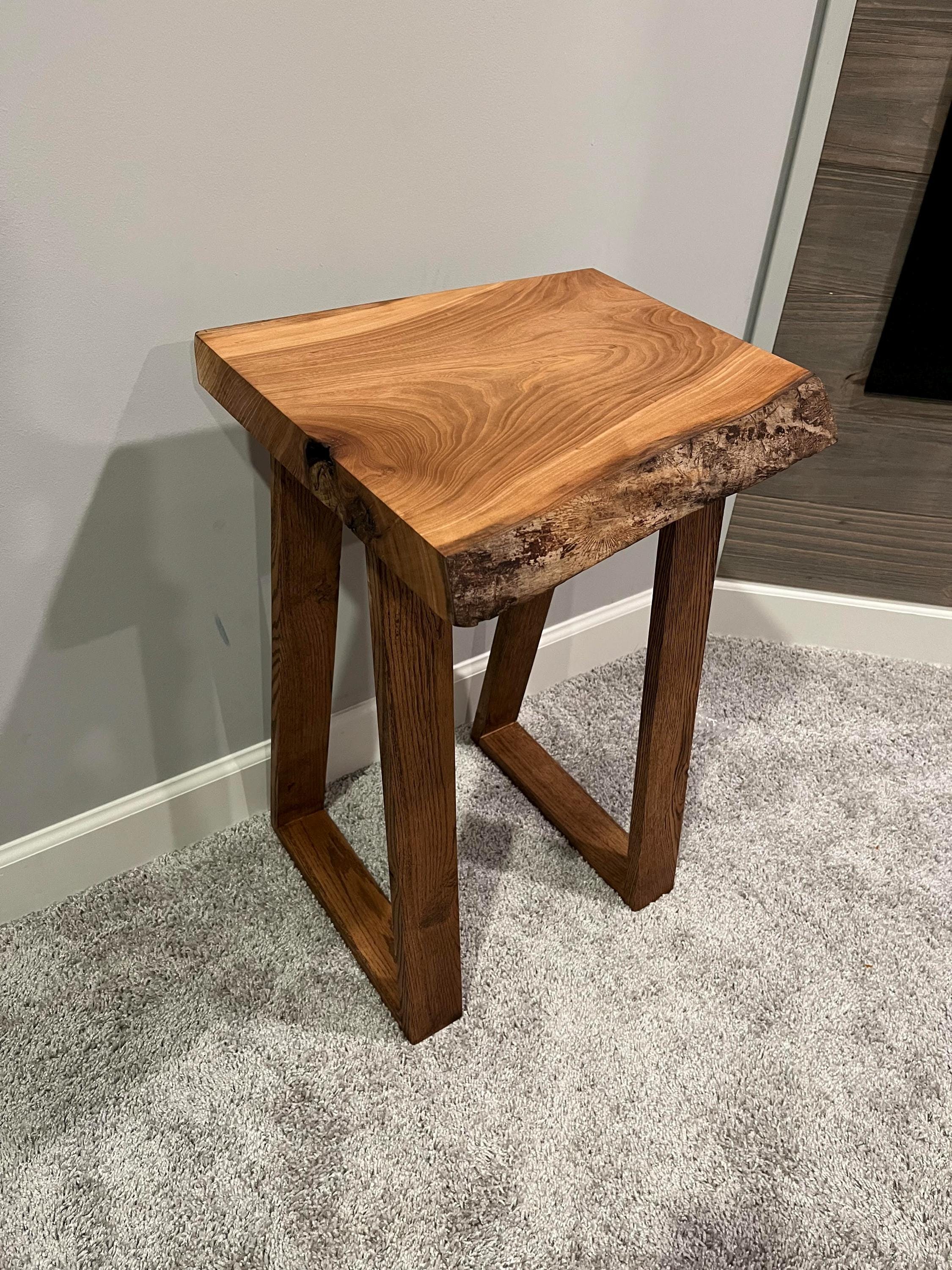 End Table - Live Edge Elm and Oak - Etsy
