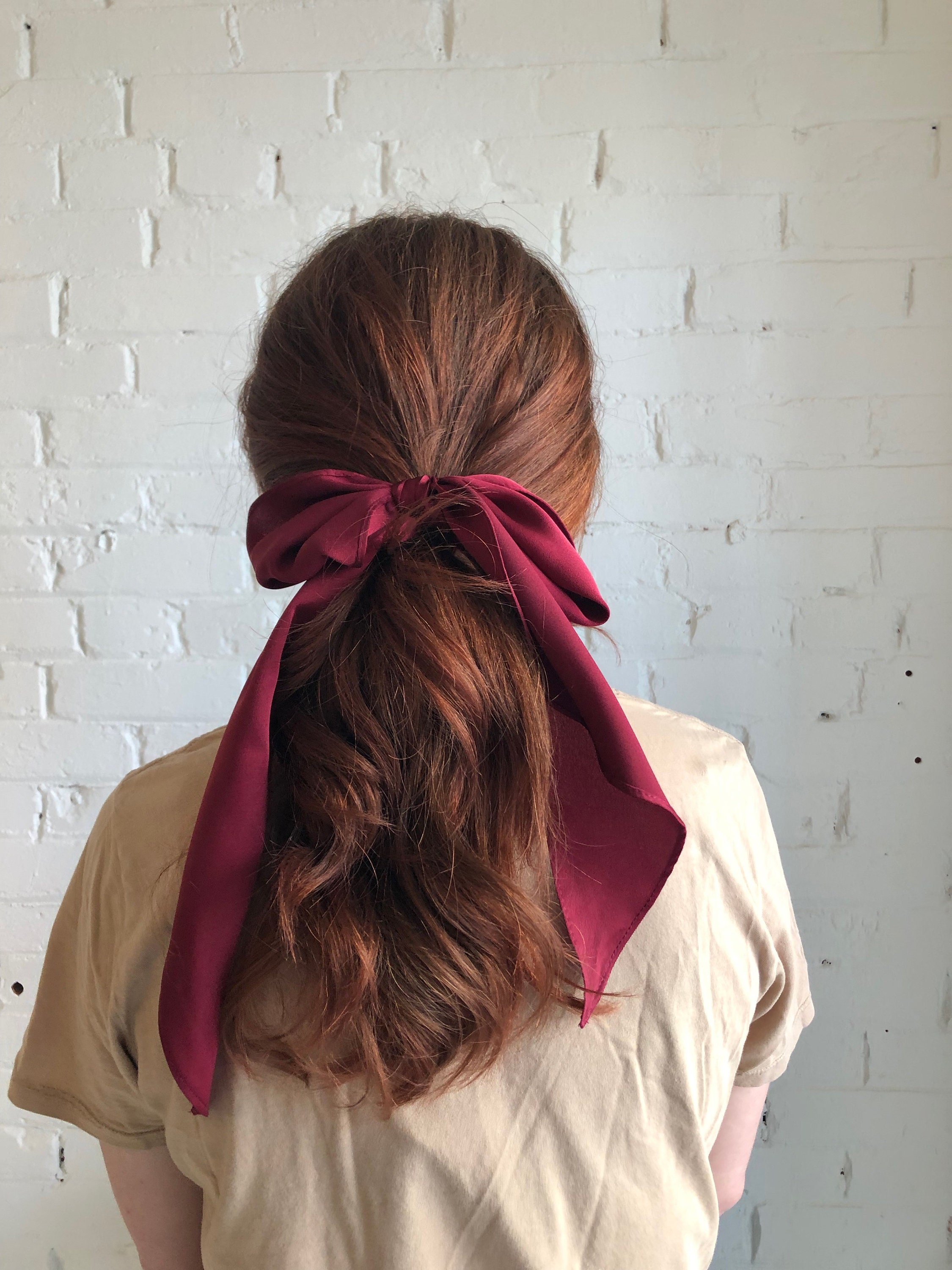 Ruby Silky Hair Bow - Etsy