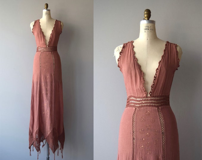Spirit Wisdom Dress Vintage 1970s Indian Cotton Dress - Etsy