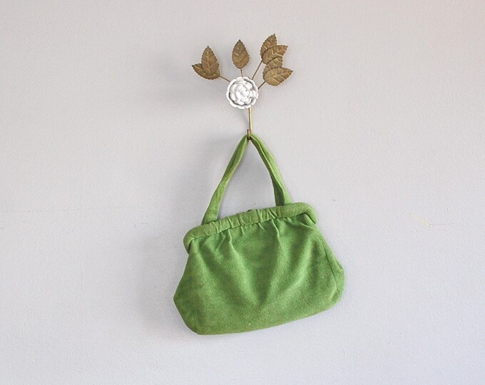 1940s Handbag / 40s Purse / Fresh Fern Wool Bag - Etsy