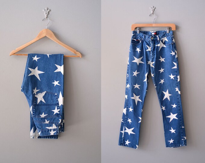 Vintage 90s Jeans / Star Print Jeans / American Jeans - Etsy