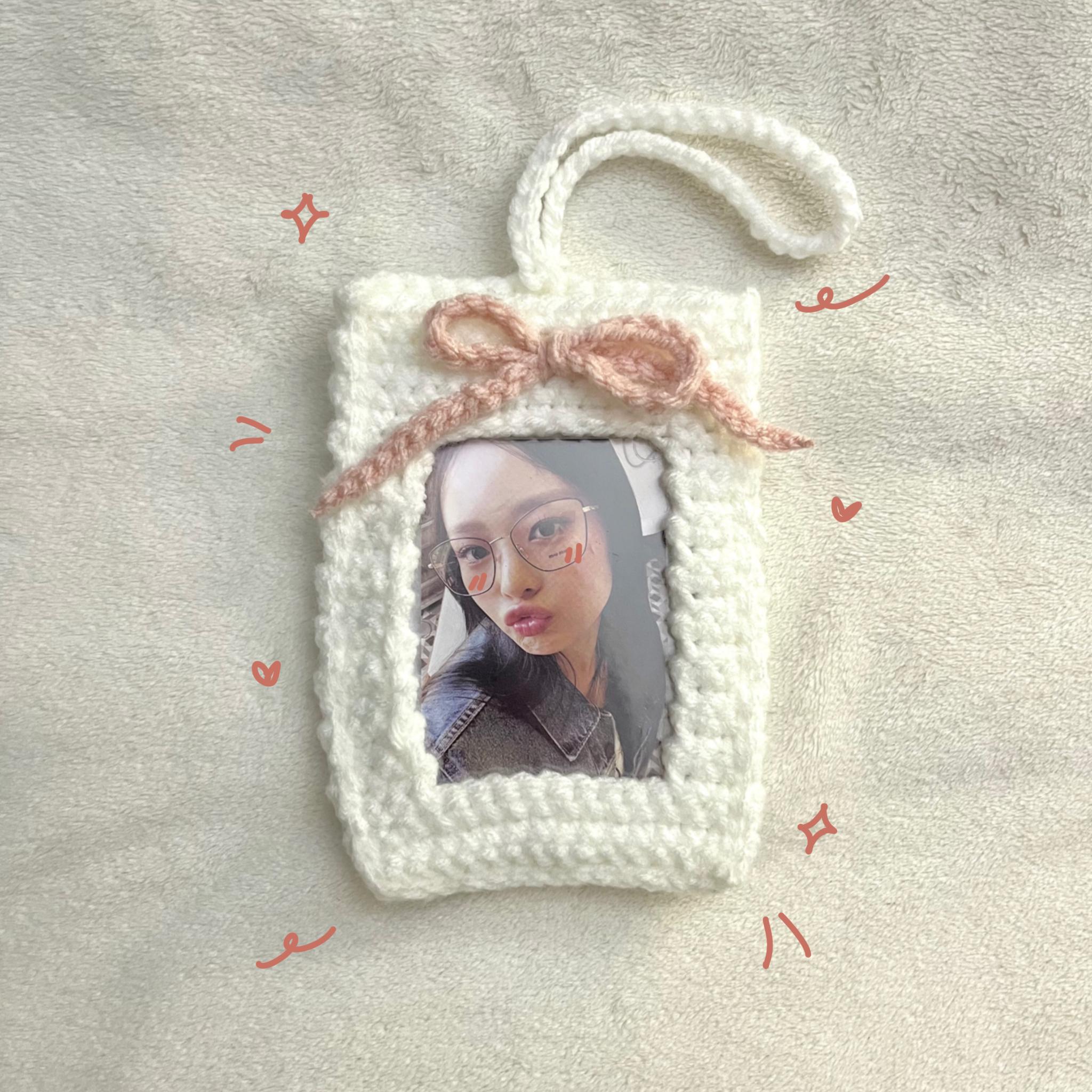 Crochet Card Holder, Polaroid, Photocard, ID, Accessory for Bags - Etsy
