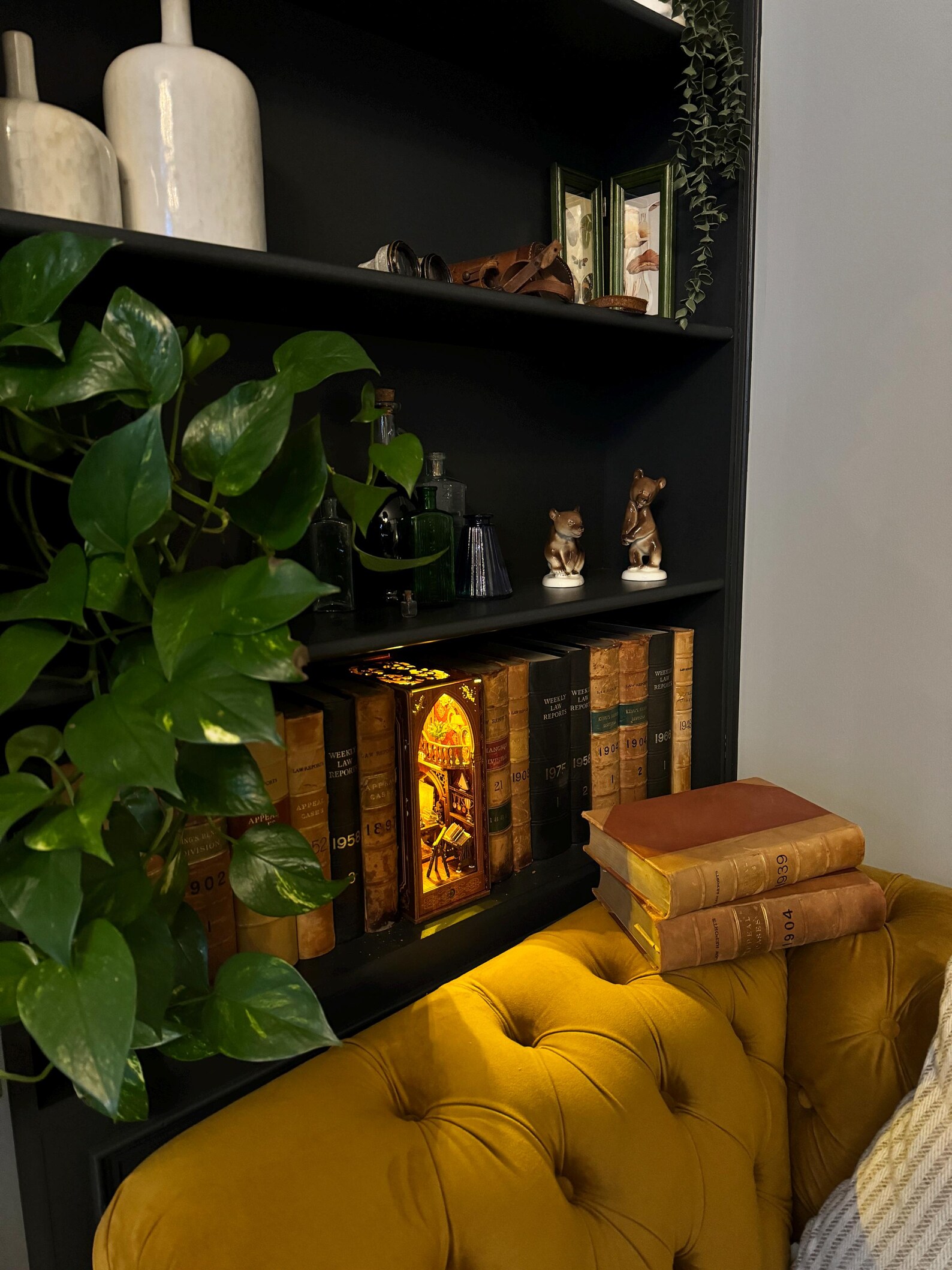 Fully Constructed Hand Made Book Nook - Midnight Library - Etsy