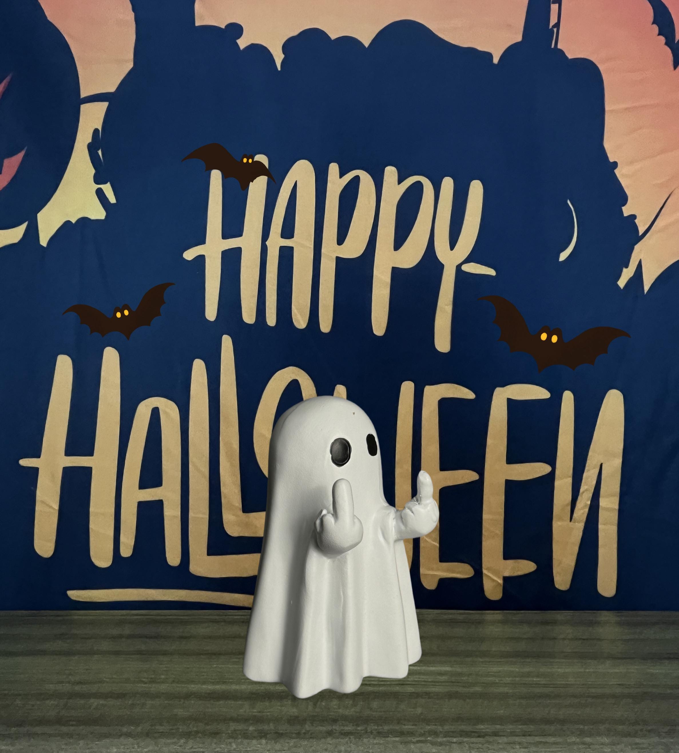 Miniature Middle Finger Ghost Statue, Halloween Ghost Figurine ...