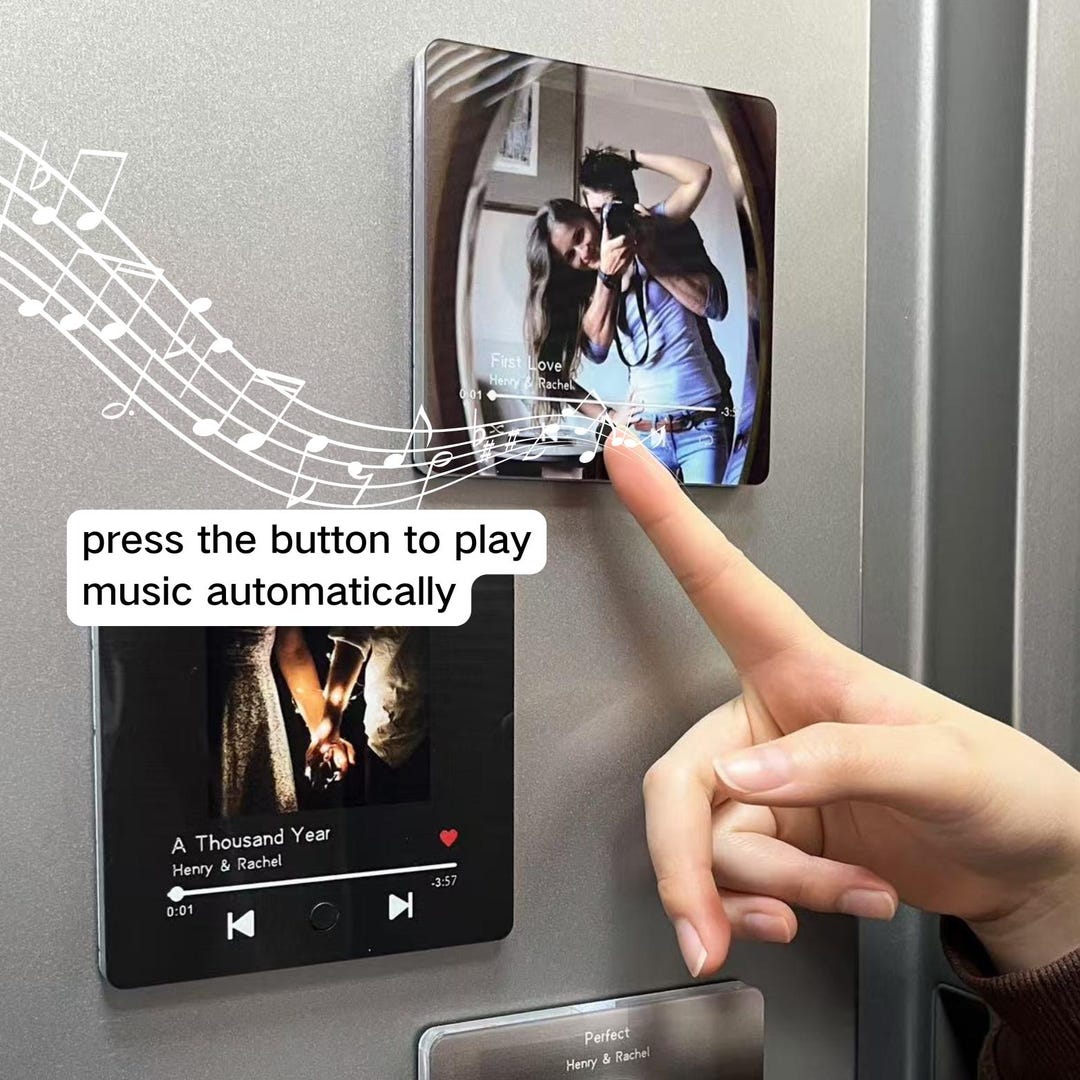 Personalized Music Fridge Magnet, Photo & Music Refrigerator Magnet ...