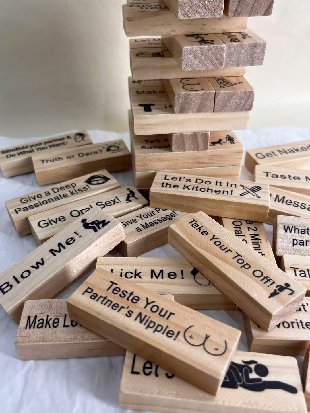 Personalise Gift for Couple, Couples Date Night Drinking, Couple Jenga Tower, Unique Party ...