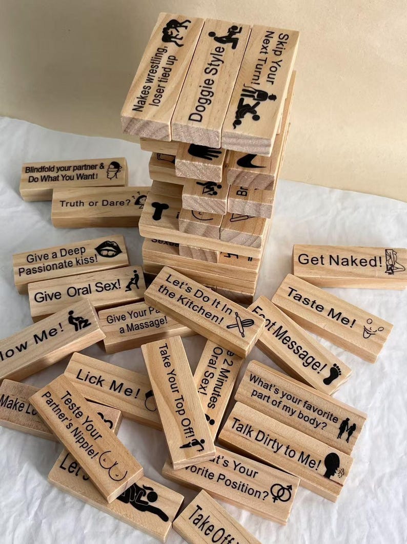 Fun Date Night Idea, Personalise Valentine's Day Gift, Couples Date Night Drinking, Couple Jenga ...