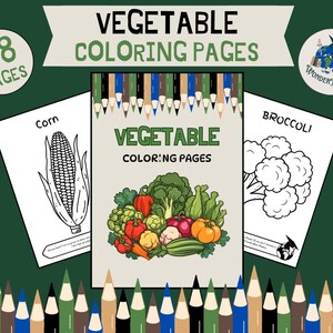 40 Vegetable Coloring Pages for School Kids Educational Homeschool PDF ...