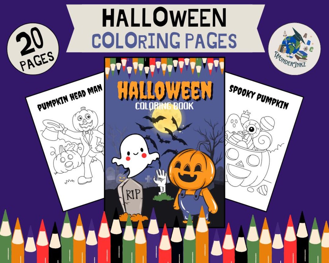 20 Halloween Coloring Pages for School Kids Educational Homeschool PDF ...
