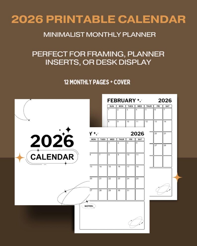 2026 Cat Calendar Printable PDF | Kitten Photos Monthly Planner | A4 ...